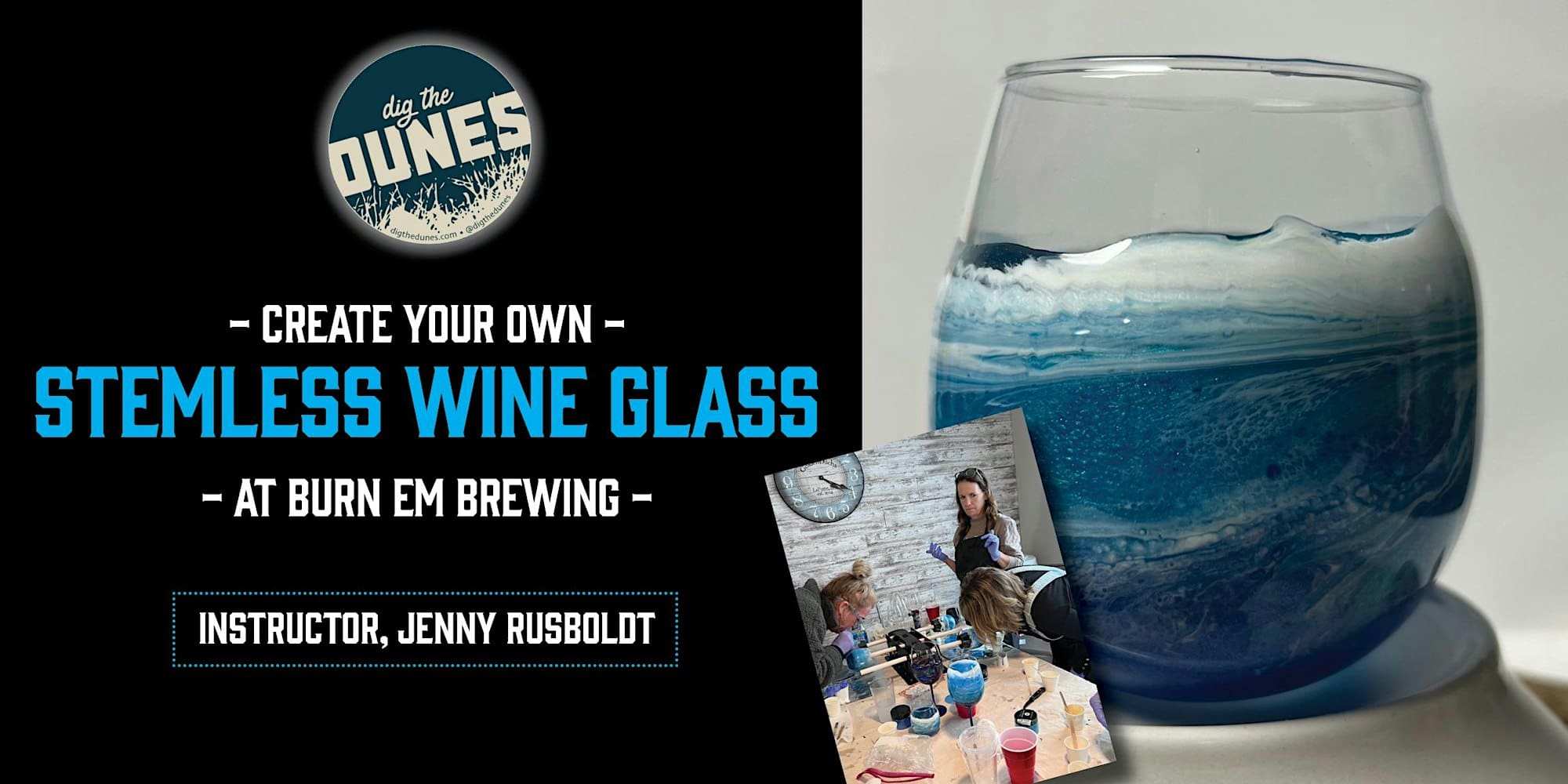Create your own beach wave wine glass - Joyride MC